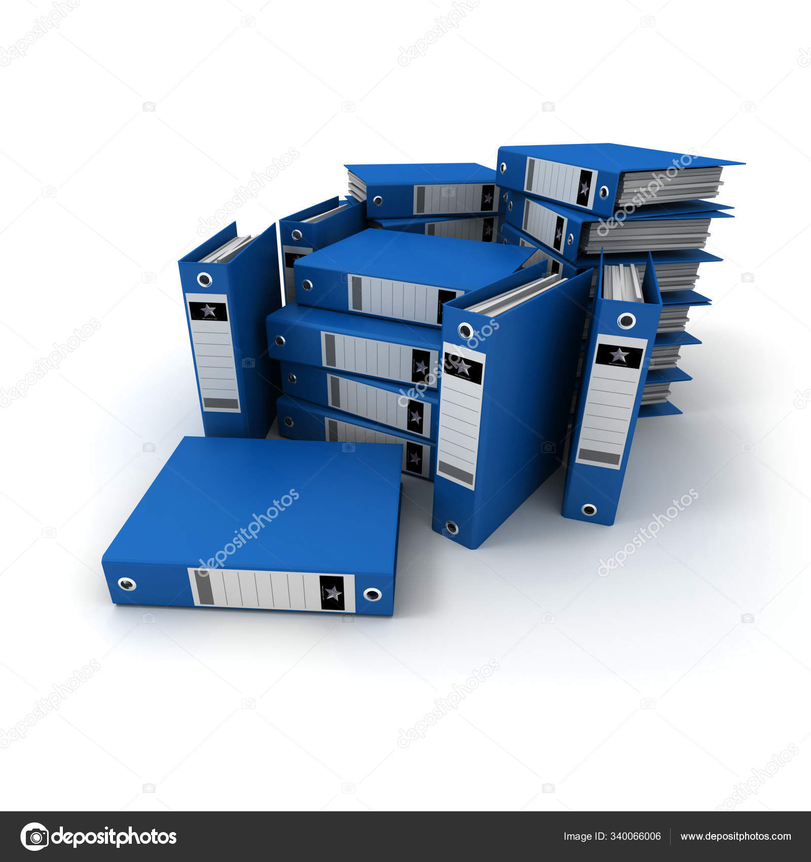 Rendering Piles Blue Ring Binders — Stock Photo © PantherMediaSeller ...