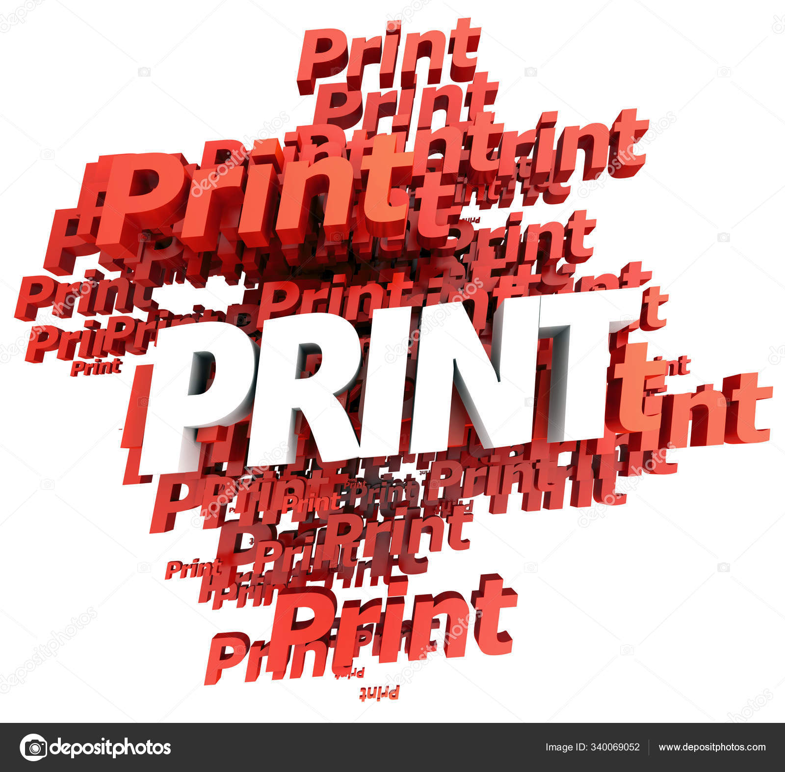 Orange White Illustration Word Print Repeated Different Shades — Stock ...