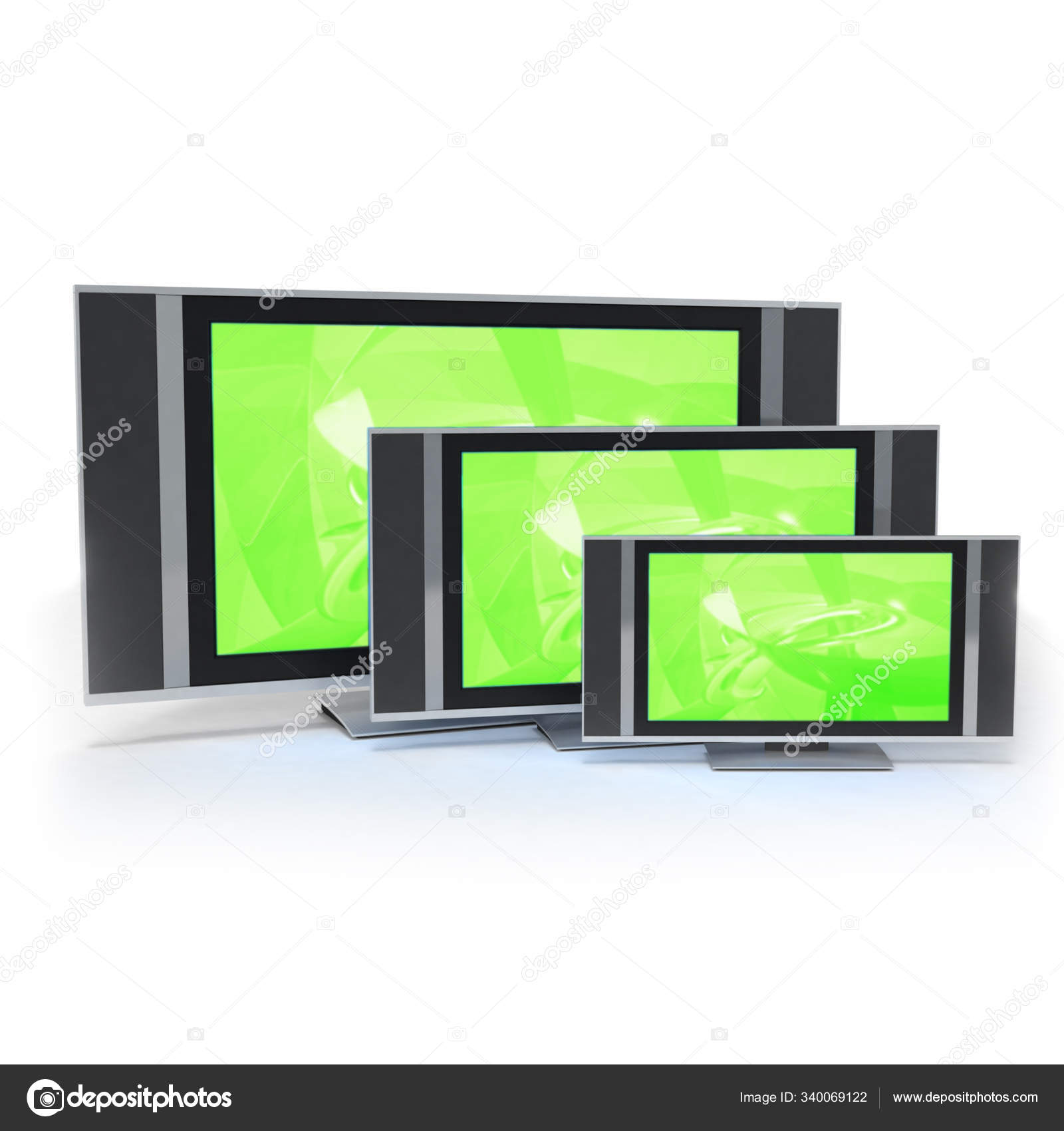 Lcd Screen Tvs Different Sizes Green — Stock Photo © PantherMediaSeller ...