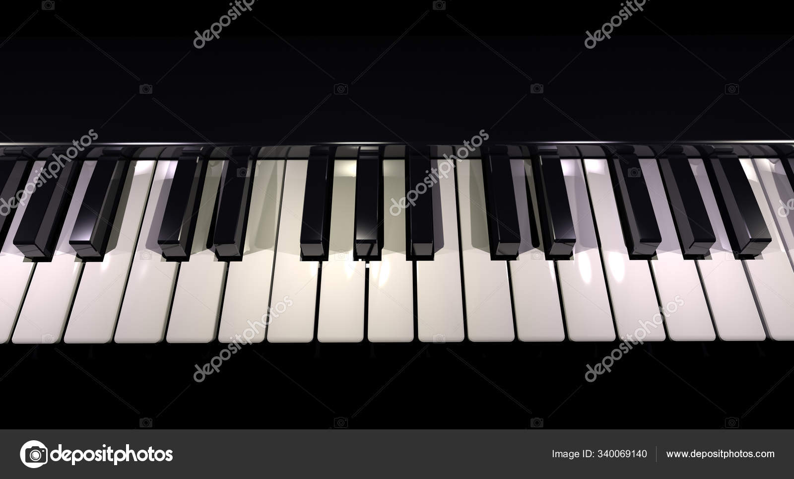 Rendering Piano Keyboard Taken Horizontaly — Stock Photo ...