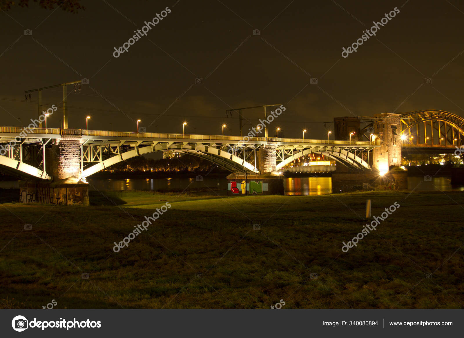 Cologne Bridge Night Stock Photo by ©PantherMediaSeller 340080894