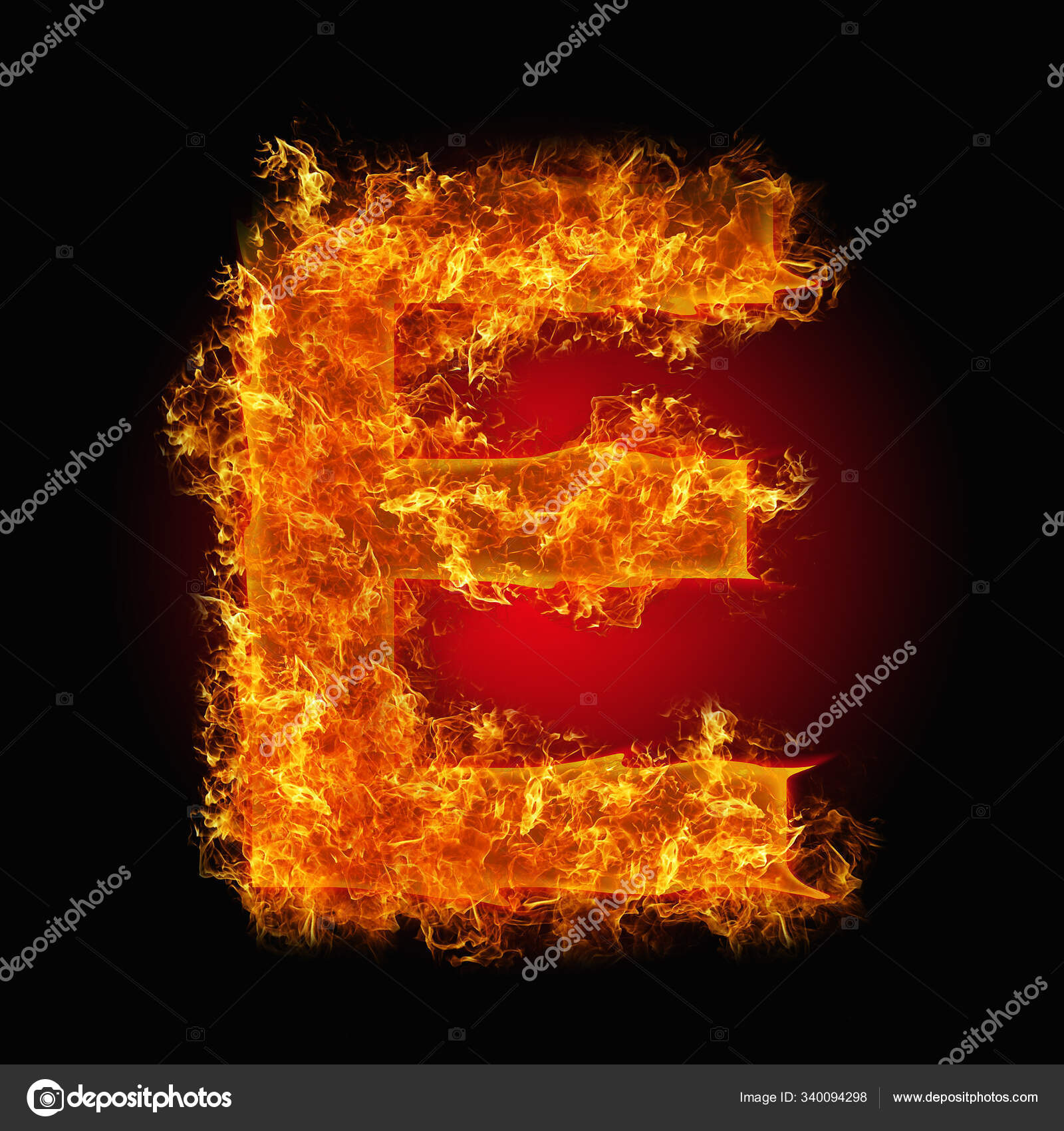 Fire Letter Black Background Stock Photo by ©PantherMediaSeller 340094298