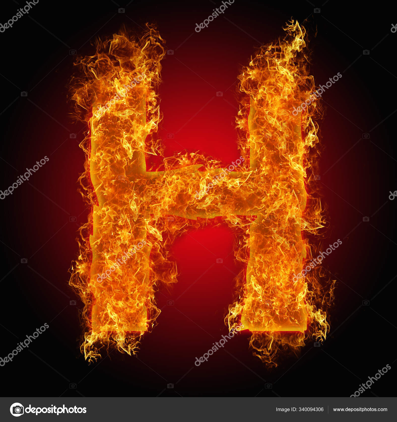 Fire Letter Black Background Stock Photo by ©PantherMediaSeller 340094306
