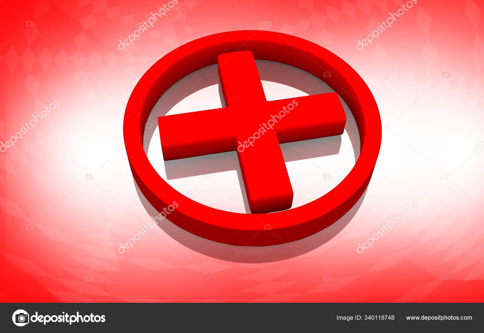 Digital Illustration Red Cross Symbol Colour Background Stock Photo by ...