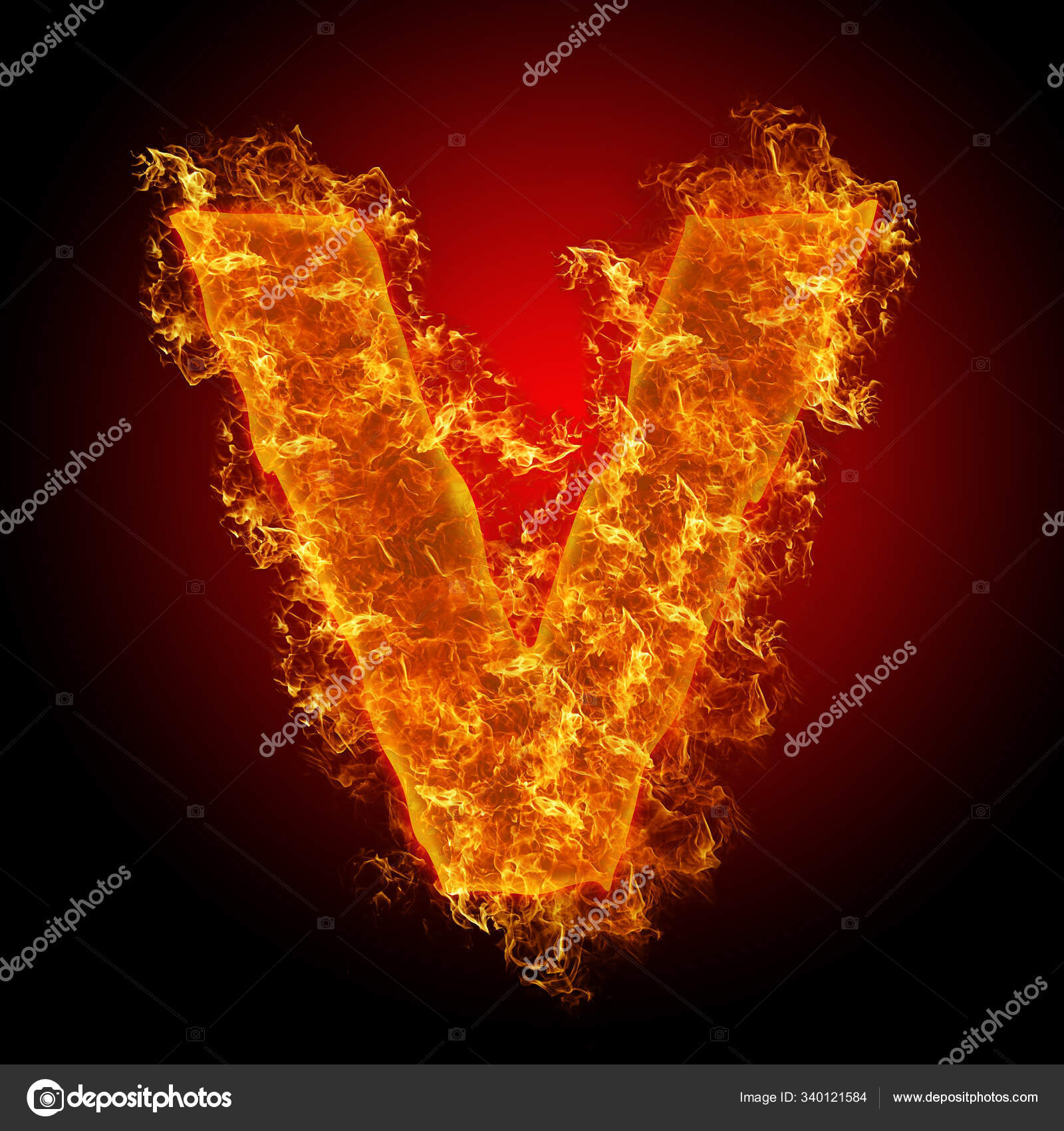 V Letter In Fire