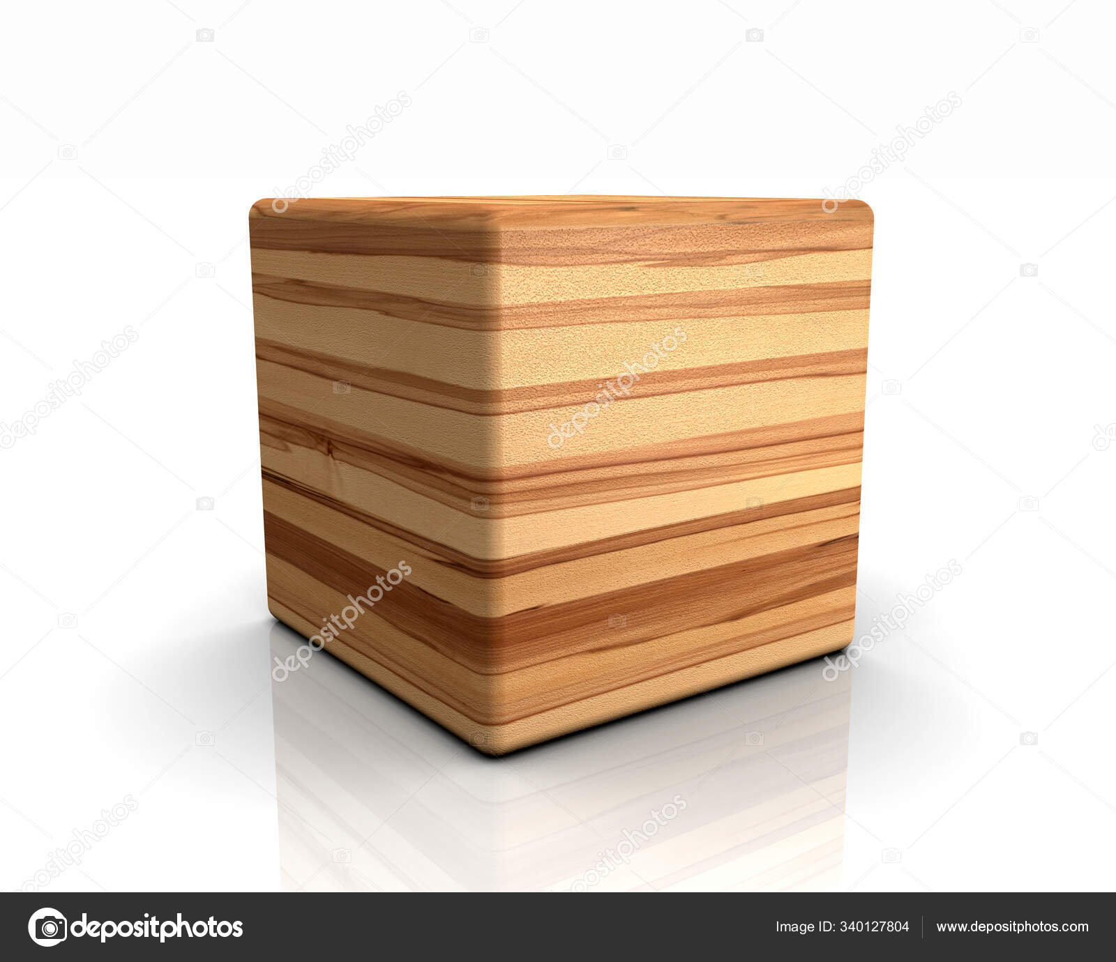 Cubo Madeira Com Extremidades Arredondadas Núcleo Faia Natural — Foto ...