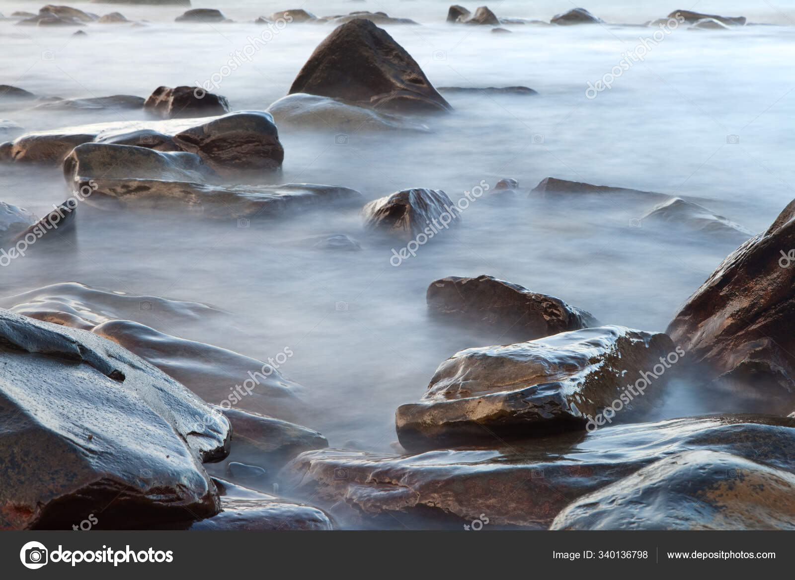 Misty Ocean Rocks