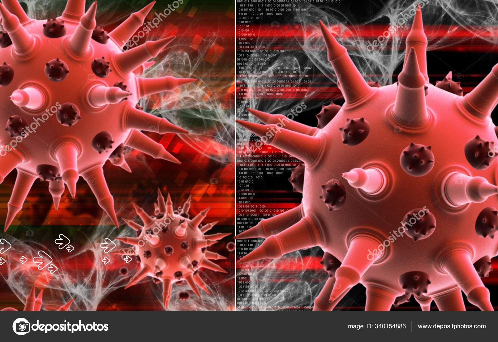Digital Illustration Flu Virus Colour Background — Stock Photo ...