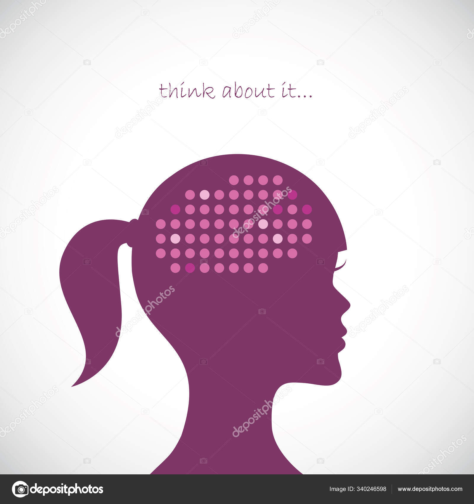Young Woman Think Vector Illustration Stock Illustration by ...