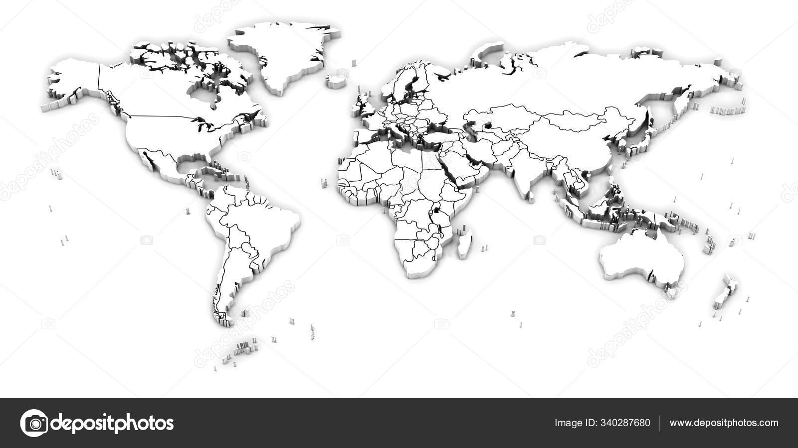 World Map Black And White Outline High Resolution - Infoupdate.org