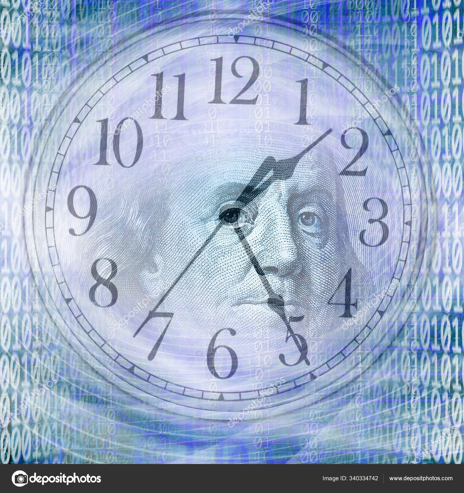 Conceptual Background Image Binary Code Time Money Concept — Stock Editorial Photo ...