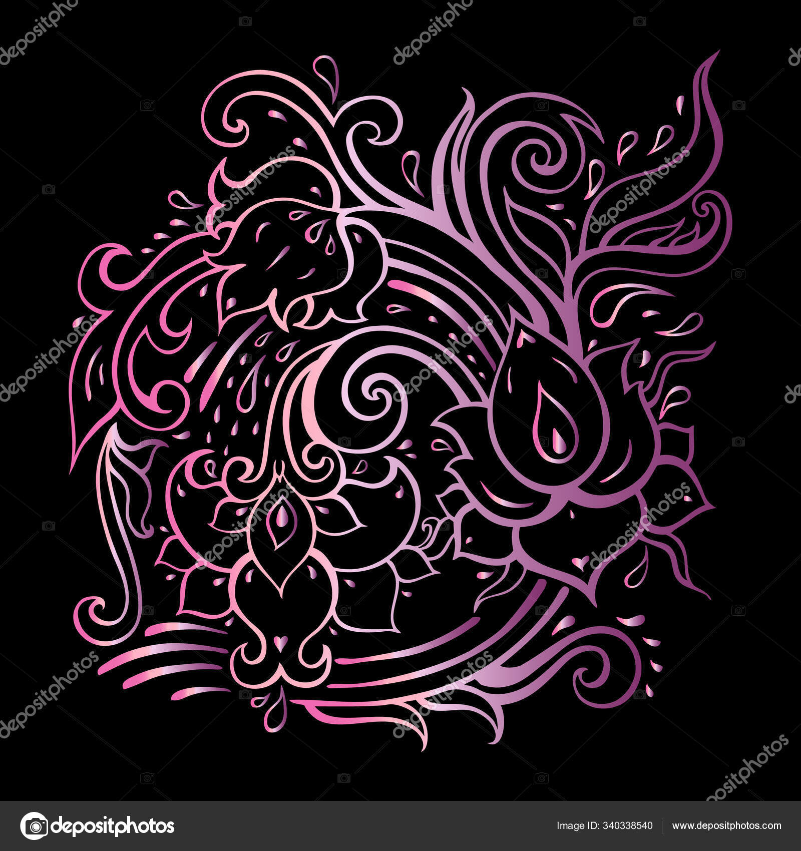 Paisley Background Hand Drawn Ornament Vector Illustration — Stock ...
