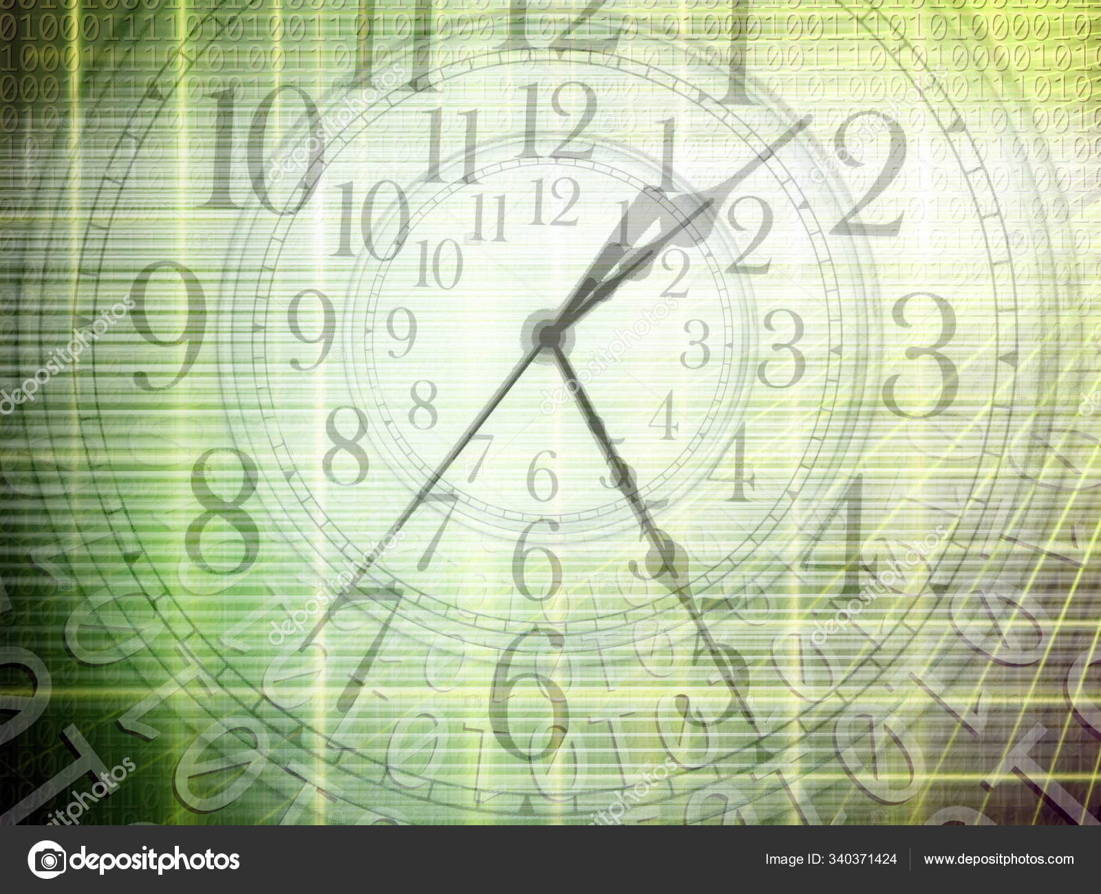 Conceptual Technology Time Image Binary Code Clock Abstract Lights — Stock Photo ...