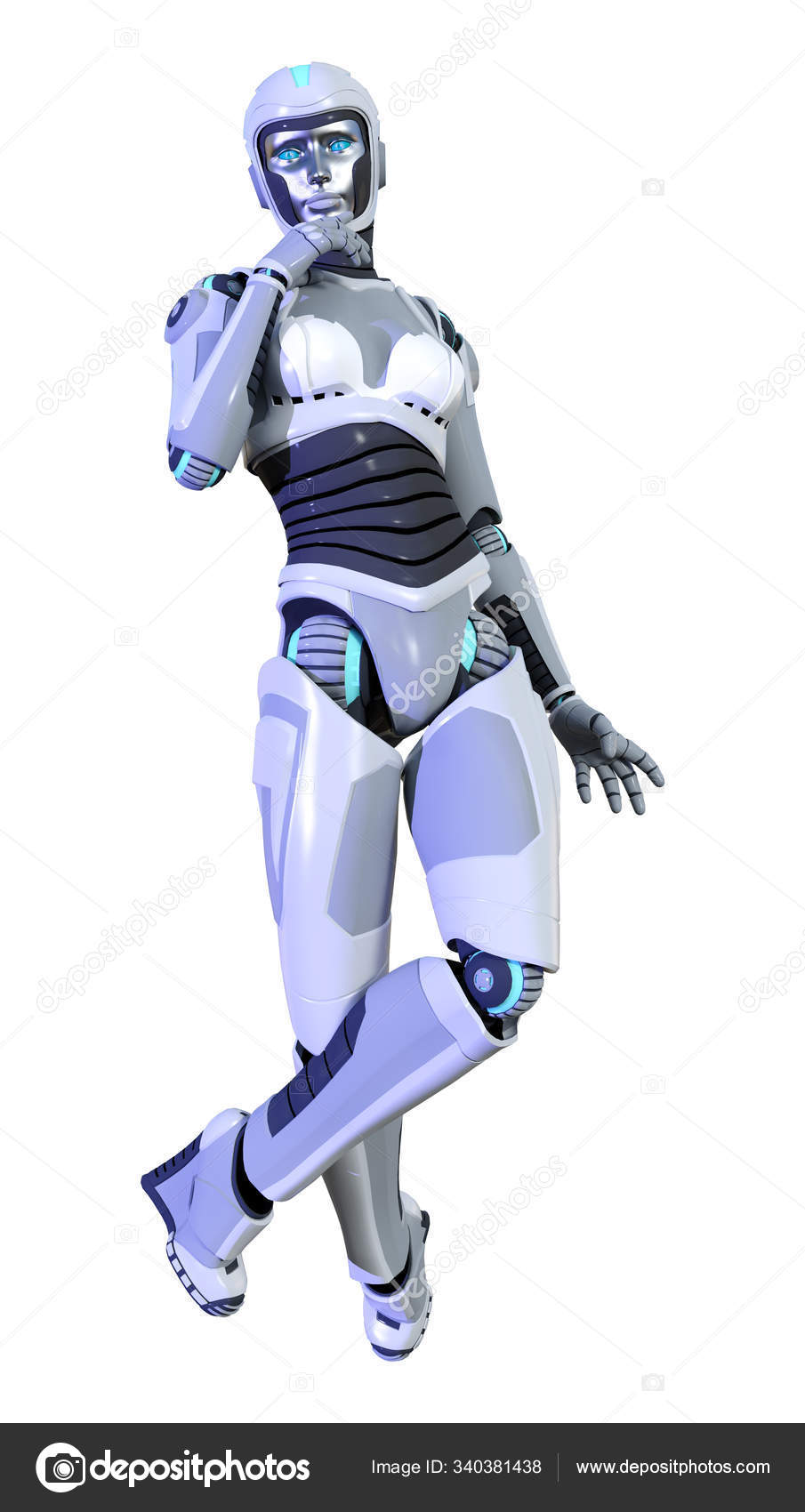 Rendering Female Robot Isolated White Background Stock Illustration by ...