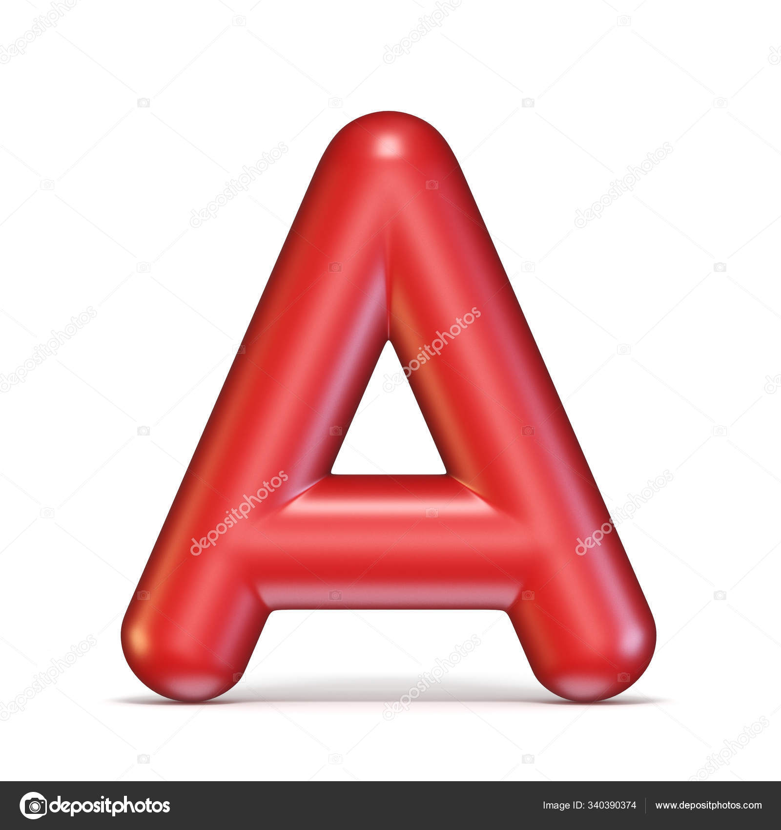 Fuente Brillante Roja Letra Ilustración Representación Aislada Sobre ...