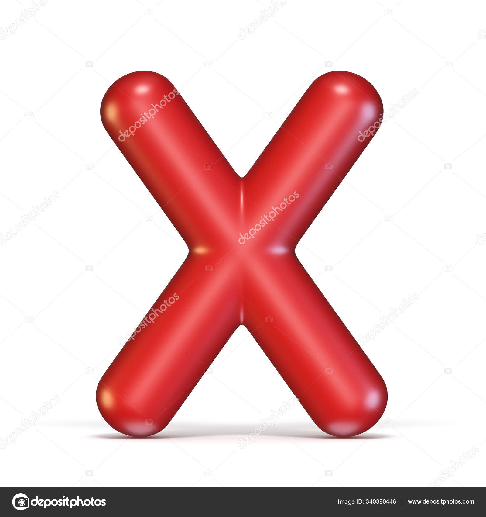 Red Glossy Font Letter Rendering Illustration Isolated White Background ...