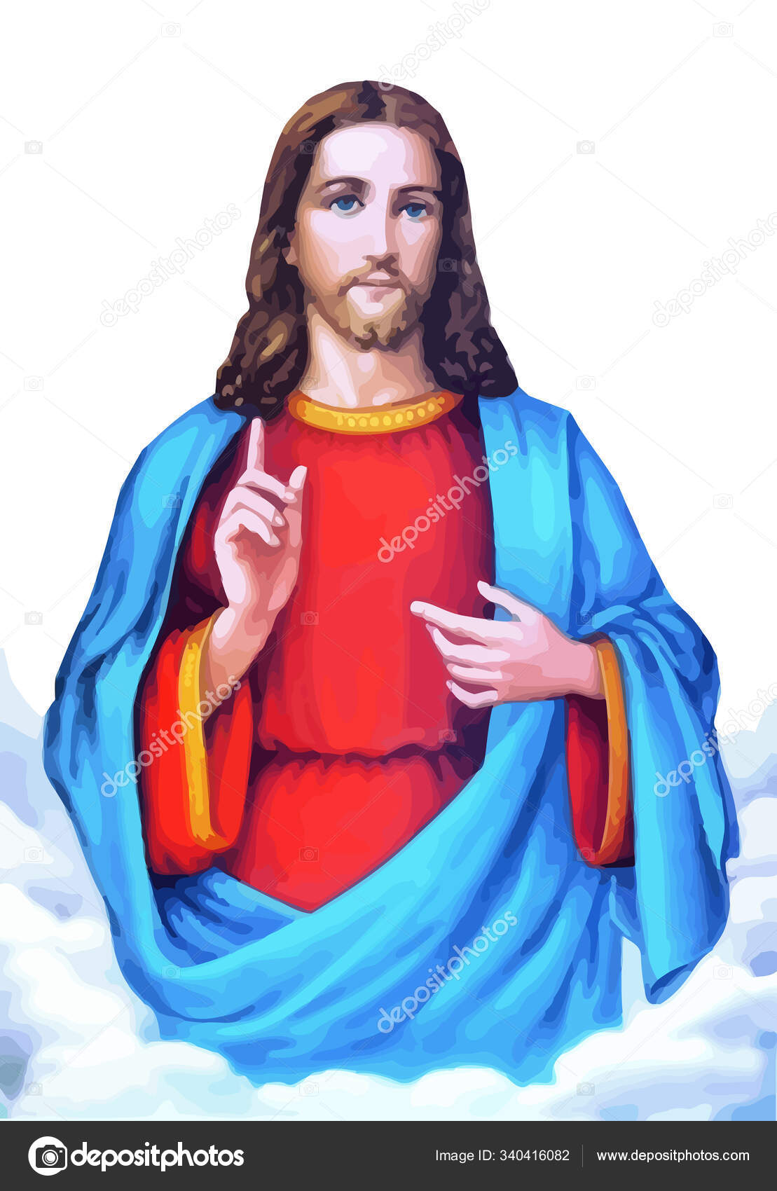 Jesus Christ Sacred Love Peace Faith Holy Heaven Spirit Illustration ...