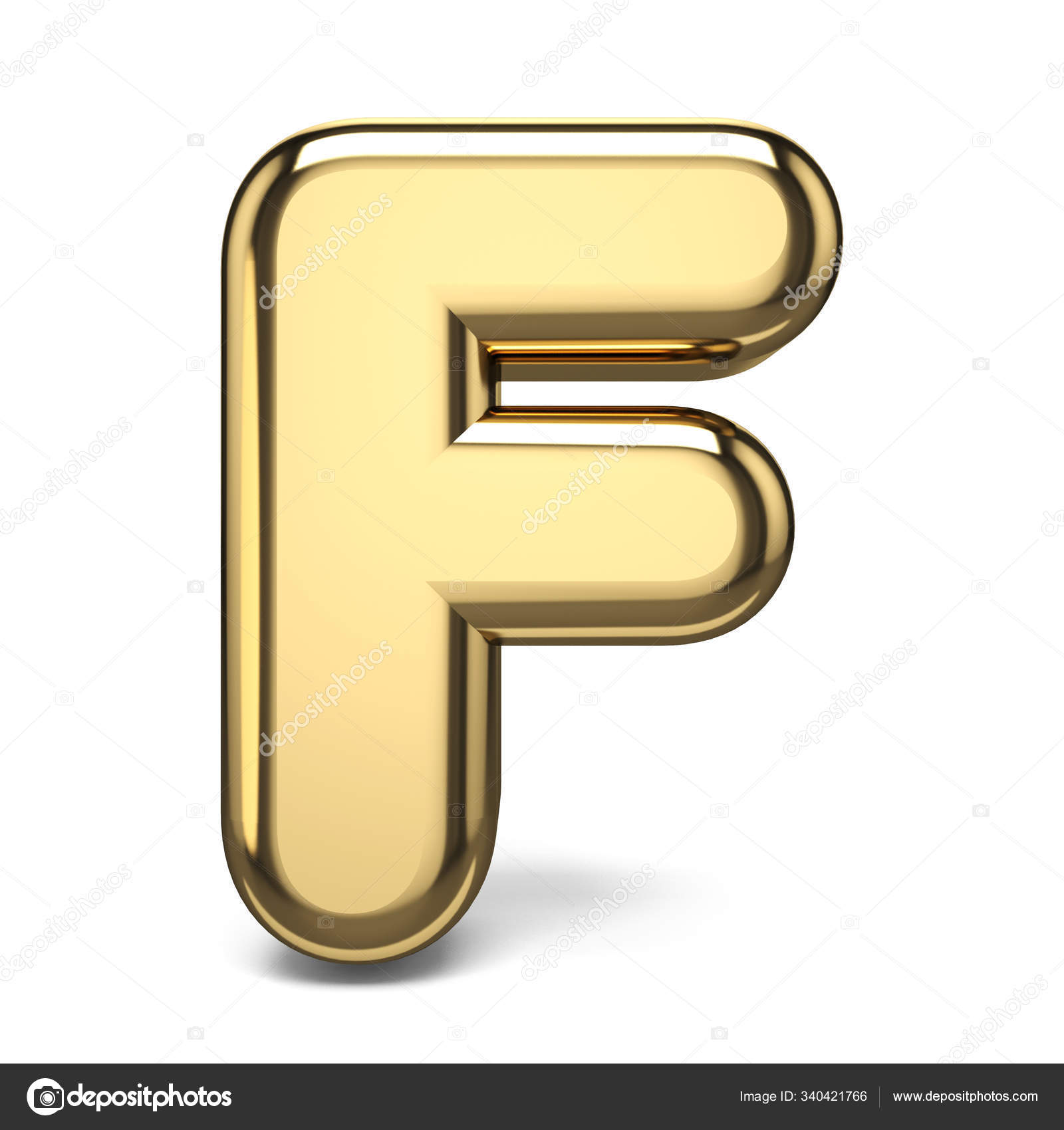 Golden Font Letter Render Illustration Isolated White Background Stock ...