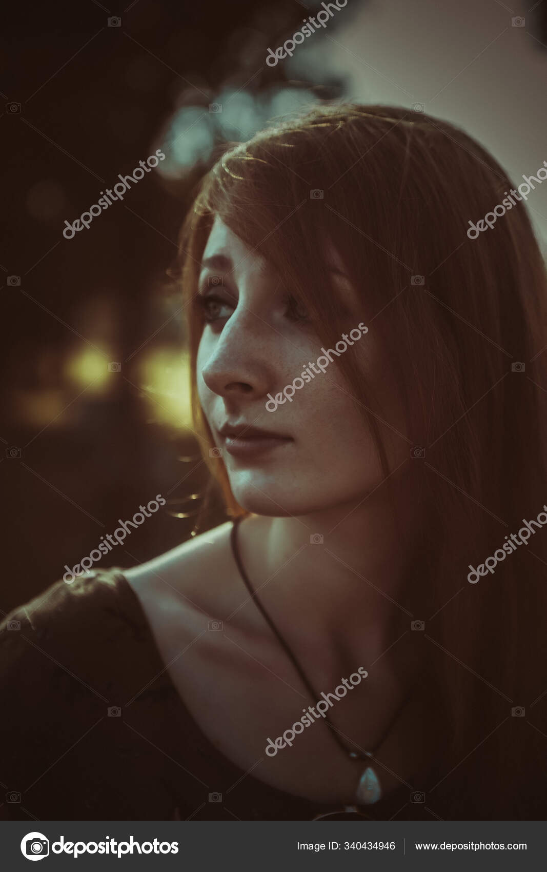 Sad Girl Fall Season Meadow — Stock Photo © PantherMediaSeller #340434946