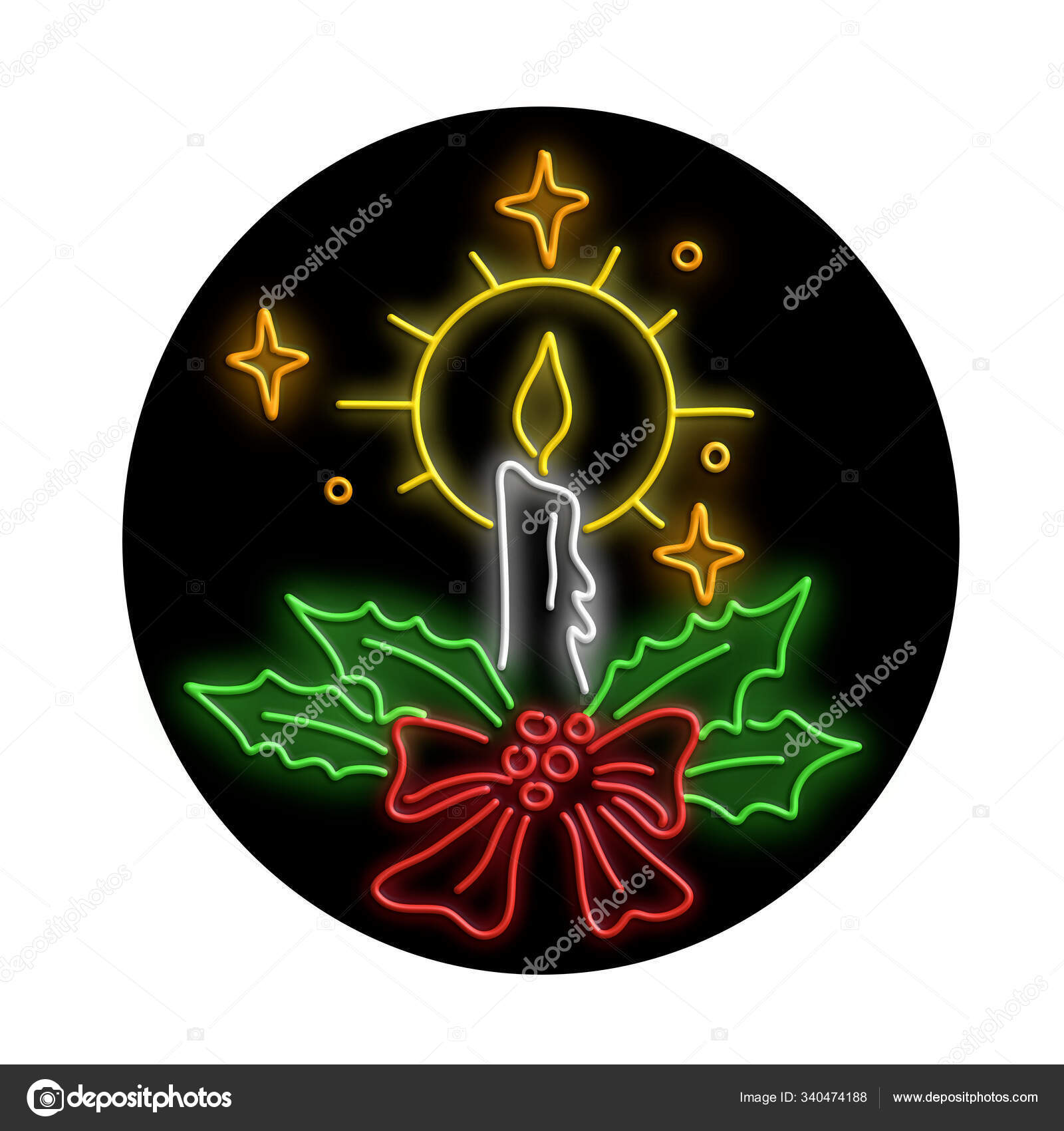 Retro Style Illustration Showing 1990S Neon Sign Light Signage Lighting ...