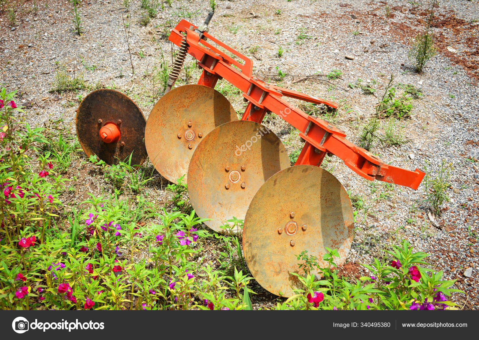 Plow Tractor Agricultural Field Tool Tractor Plow Soil Ground — Stock ...