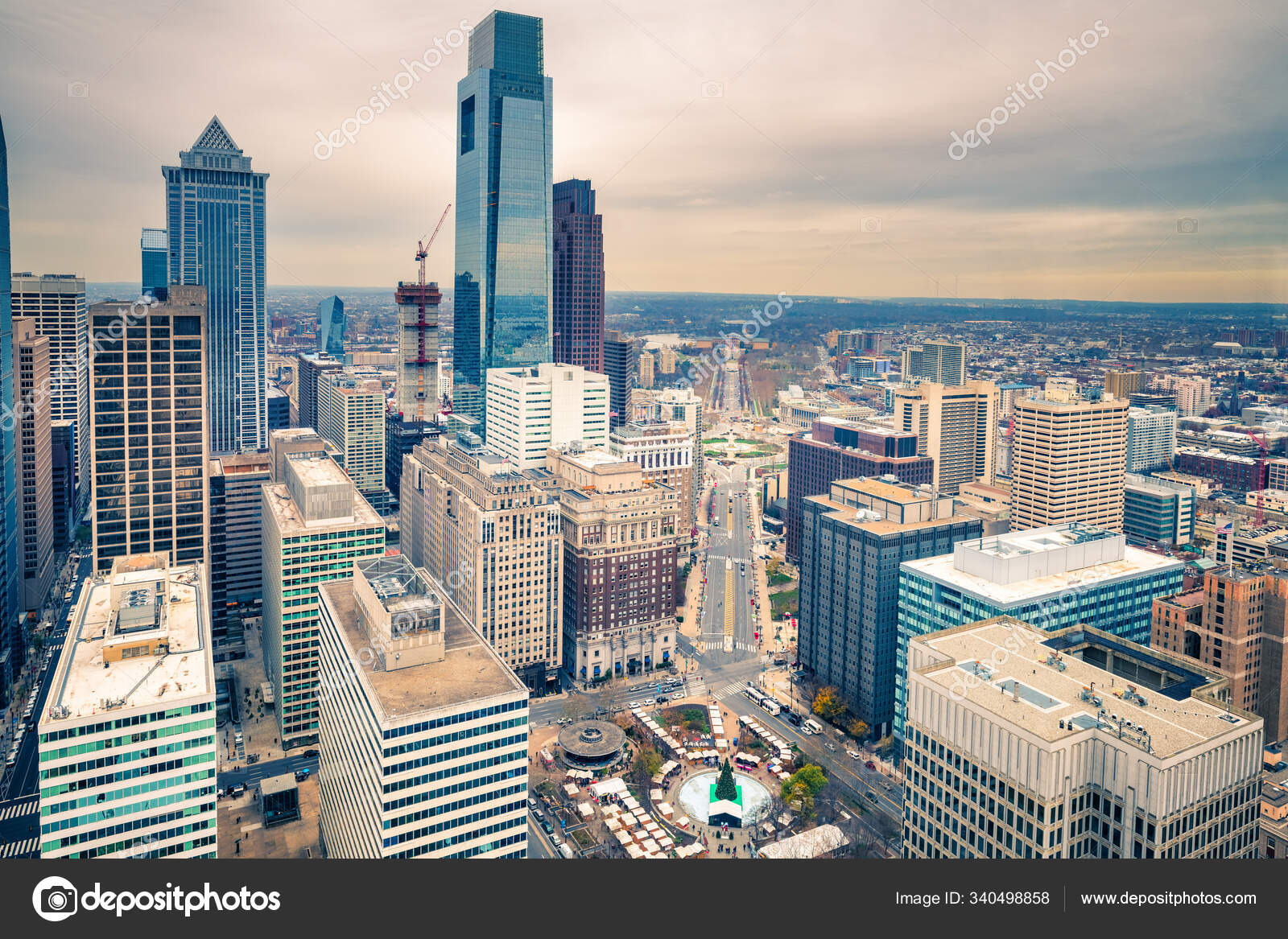 Top View Downtown Skyline Philadelphia Usa — Stock Editorial Photo ...
