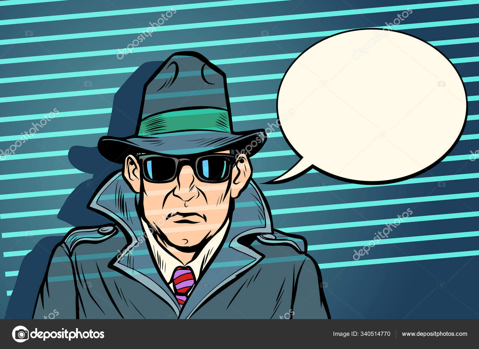 Spy Secret Agent Comic Cartoon Pop Art Retro Vector Illustration Stock ...