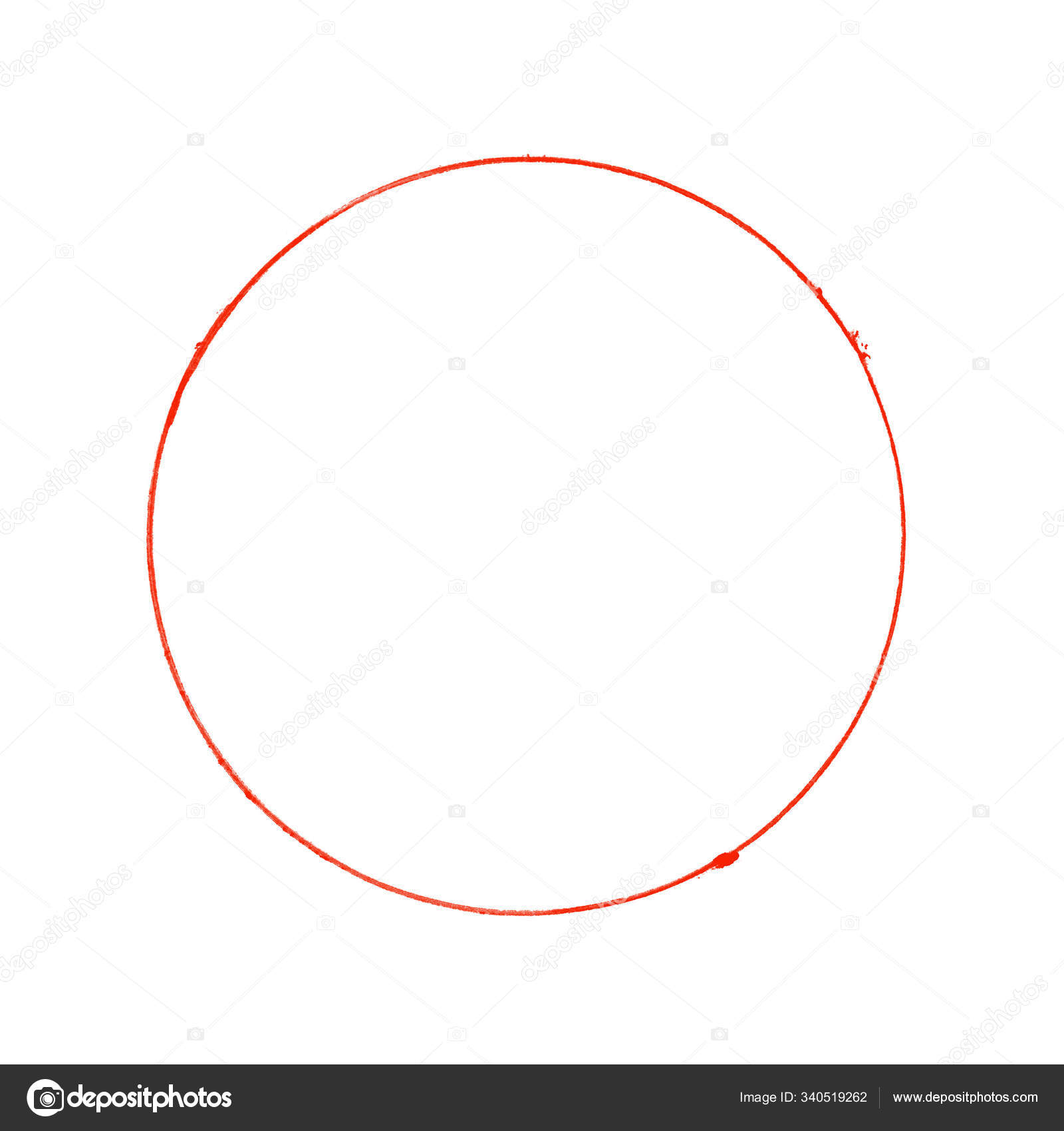 Hand Painted Red Empty Circle Made Pencil — Stock Photo ...
