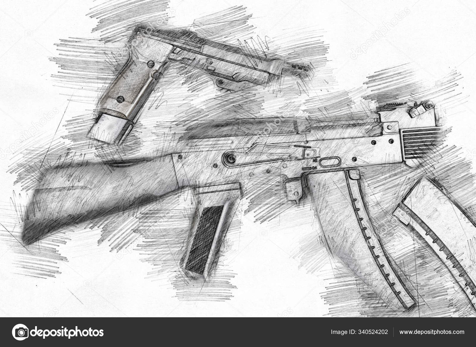Weapons War Defense Weapons Detail Death Destruction Stock Illustration ...