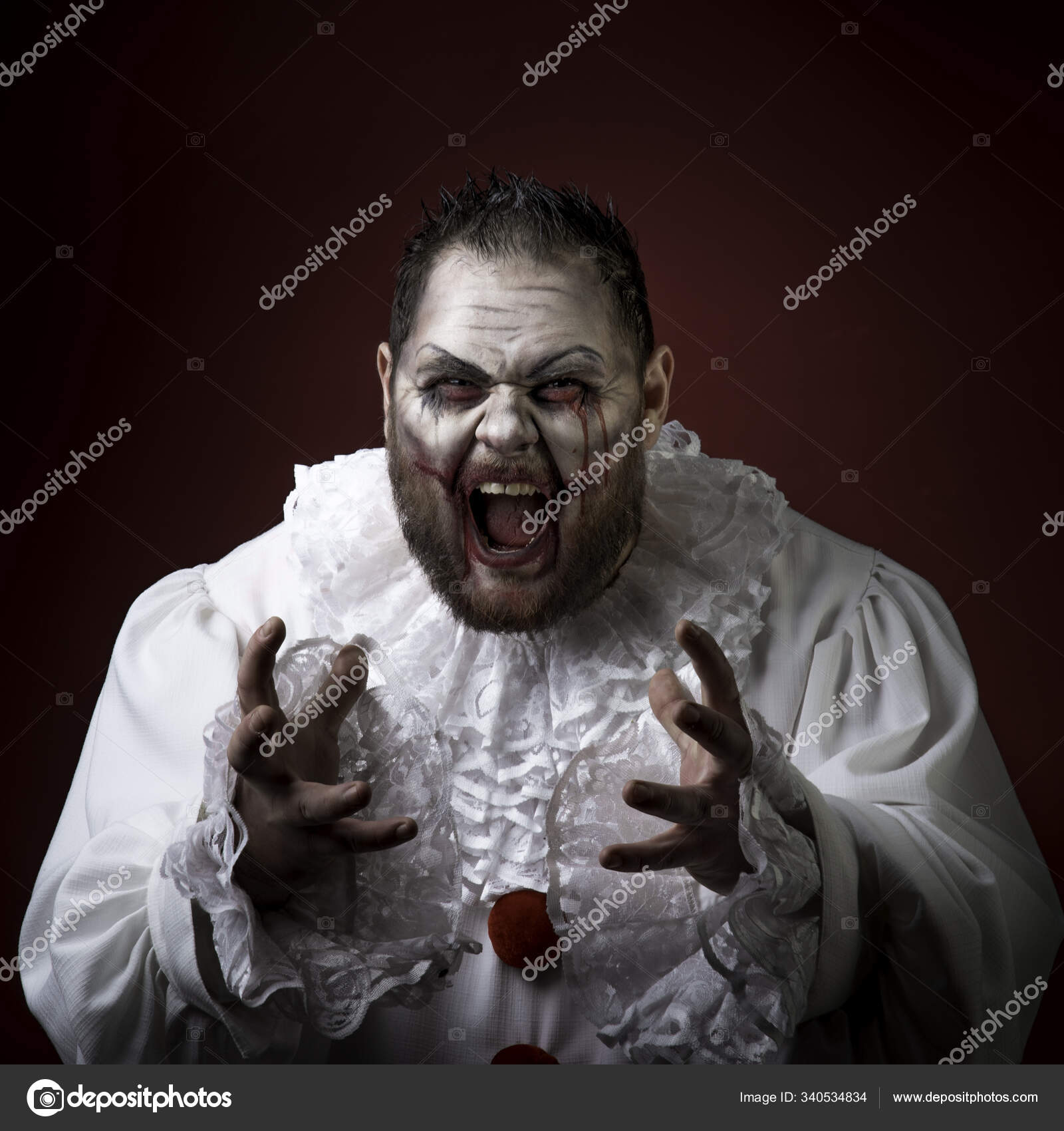 Scary Clown Makeup With Beard | Saubhaya Makeup