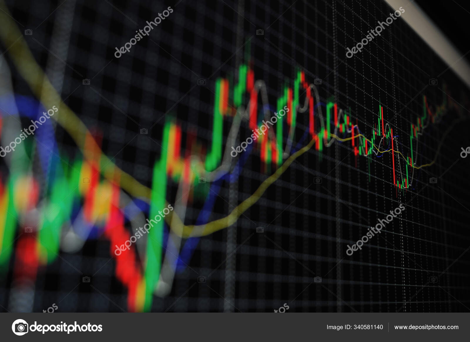 Stock Market Graph Big Lcd Display Closeup Macro — Stock Photo ...