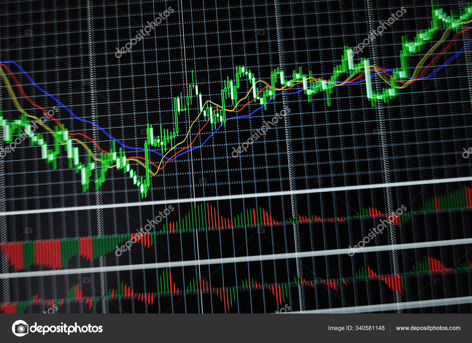 Stock Market Graph Big Lcd Display Closeup Macro — Stock Photo ...