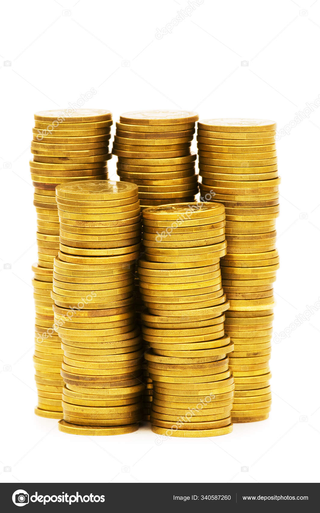 Stack Coins Isolated White — Stock Photo © PantherMediaSeller #340587260