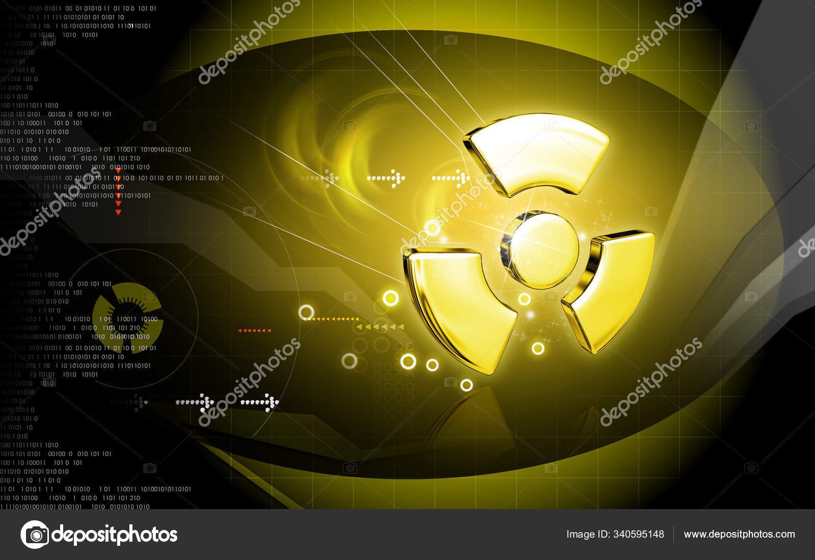 Digital Illustration Radiation Symbol Colour Background Stock Photo by ...