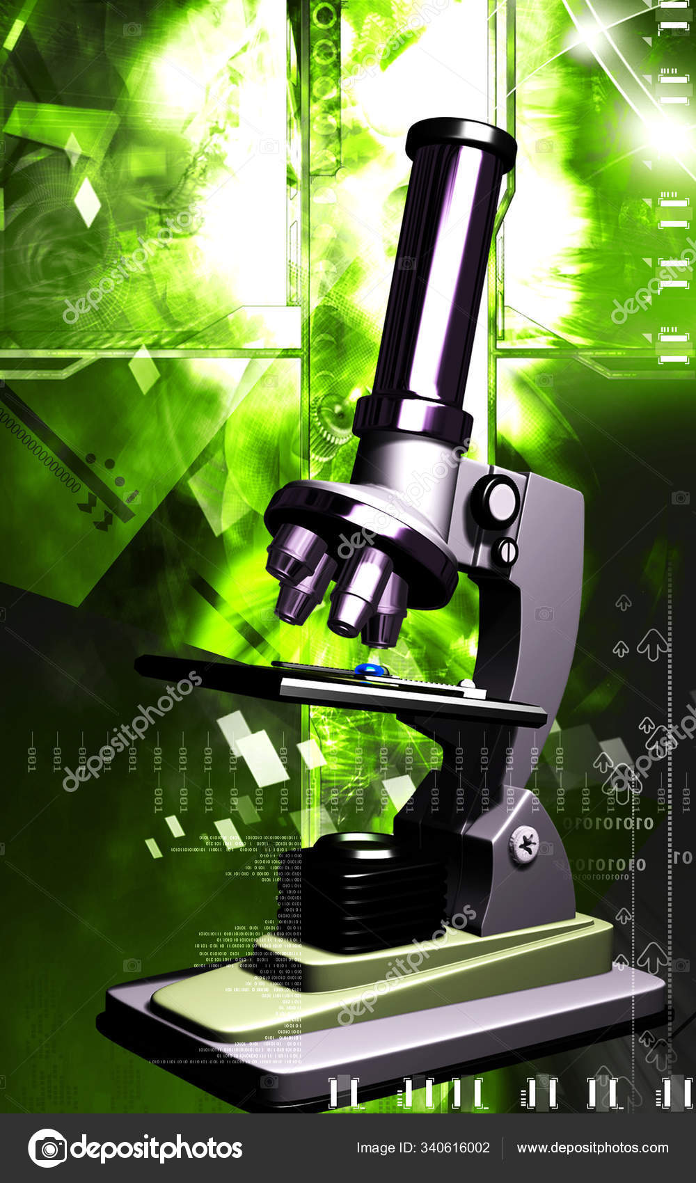 Digital Illustration Microscope Colour Background — Stock Photo ...