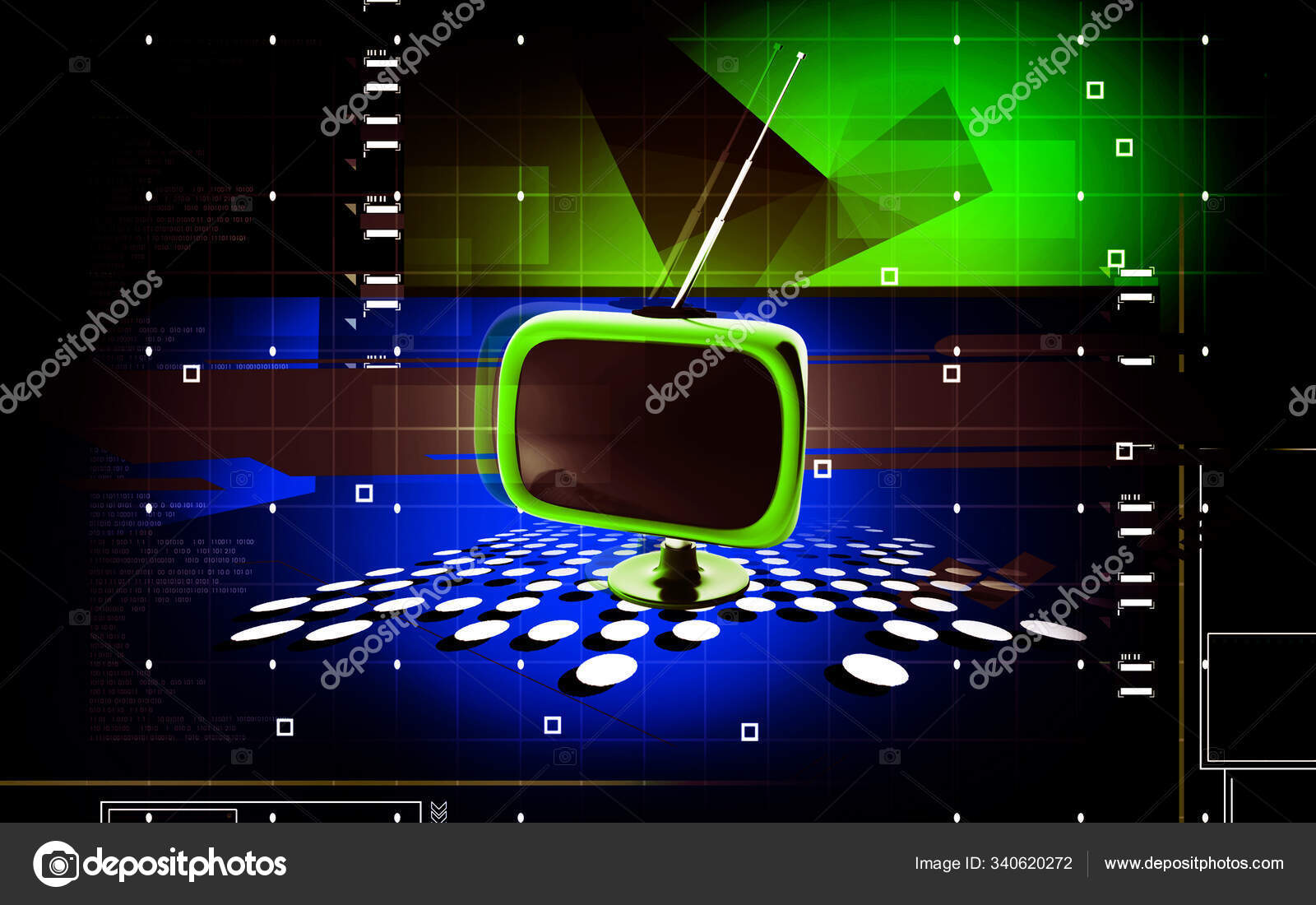 Digital Illustration Television Colour Background Stock Photo by ...