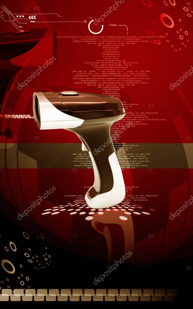 Ilustraci n digital del cable del esc ner de c digo de barras en color 2024