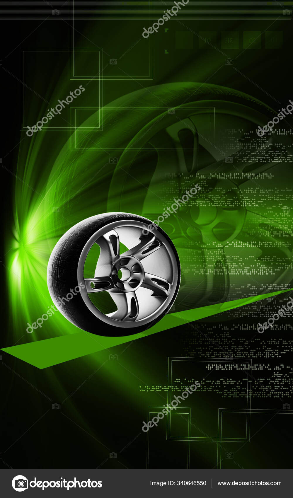 Digital Illustration Alloy Wheel Colour Background — Stock Photo ...