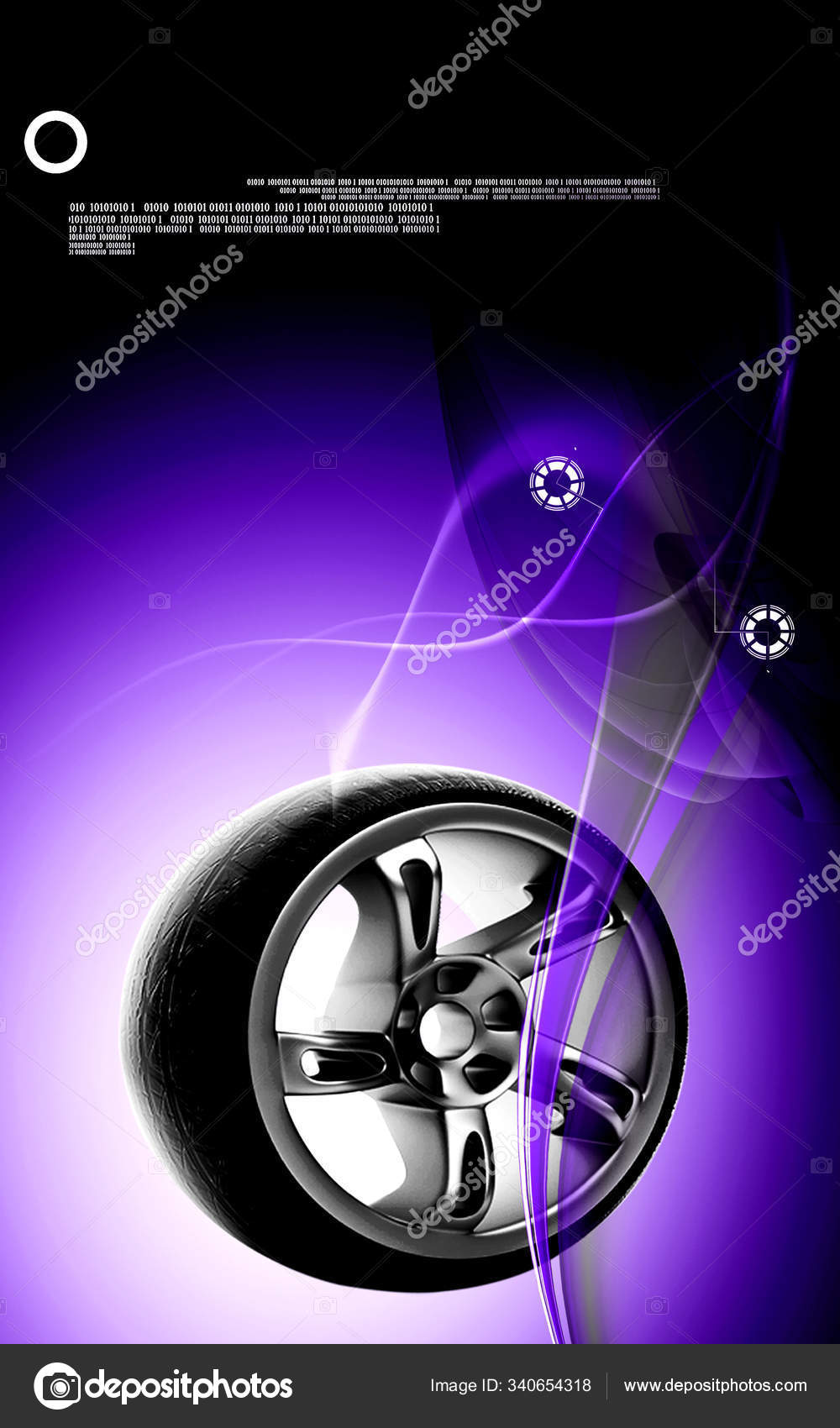 Digital Illustration Alloy Wheel Colour Background — Stock Photo ...