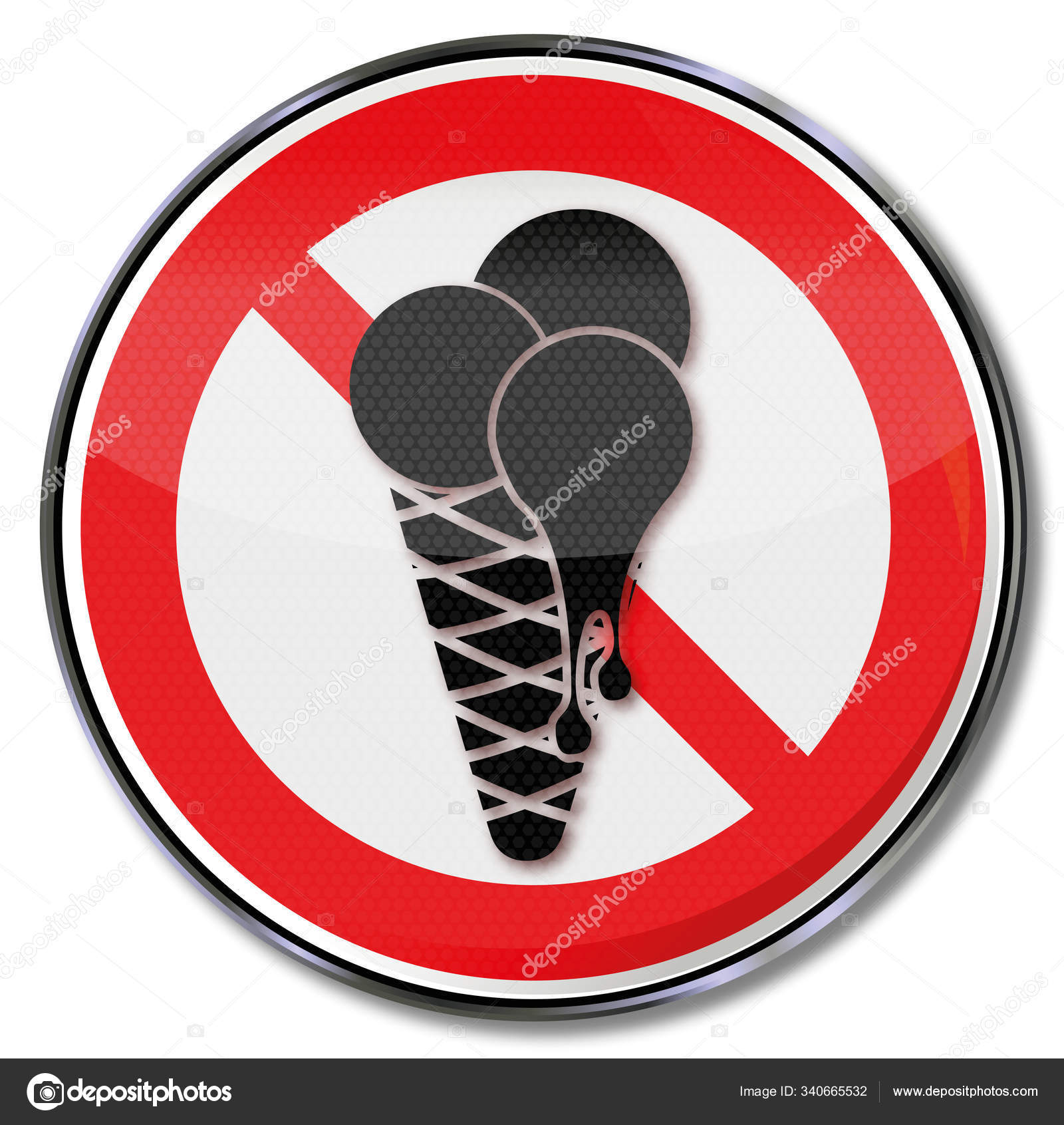 Prohibition Signs Pollution Ice Cream Stock Photo by ...