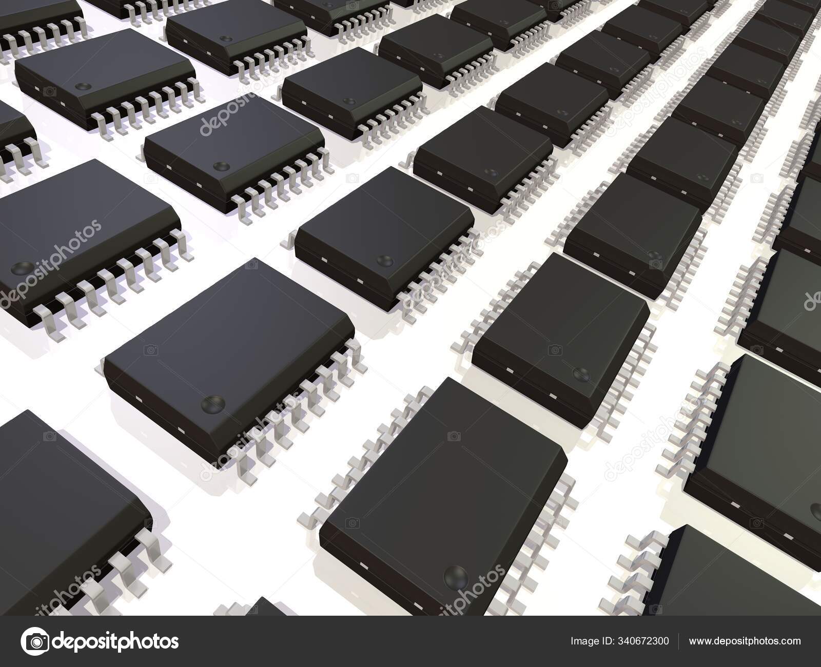 Render Array Soic 16W Surface Mount Electronic Components Stock Photo ...