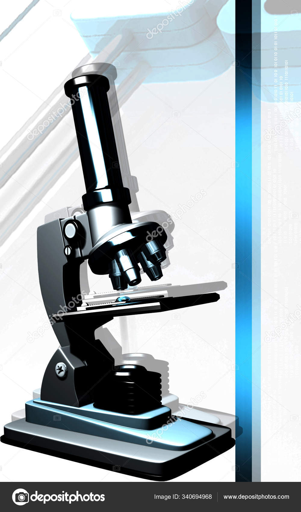 Digital Illustration Microscope Colour Background Stock Photo by ...