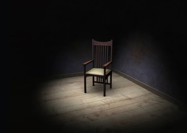 Dark Interrogation Room Chairs Table Disturbing Situation — Stock Photo ...