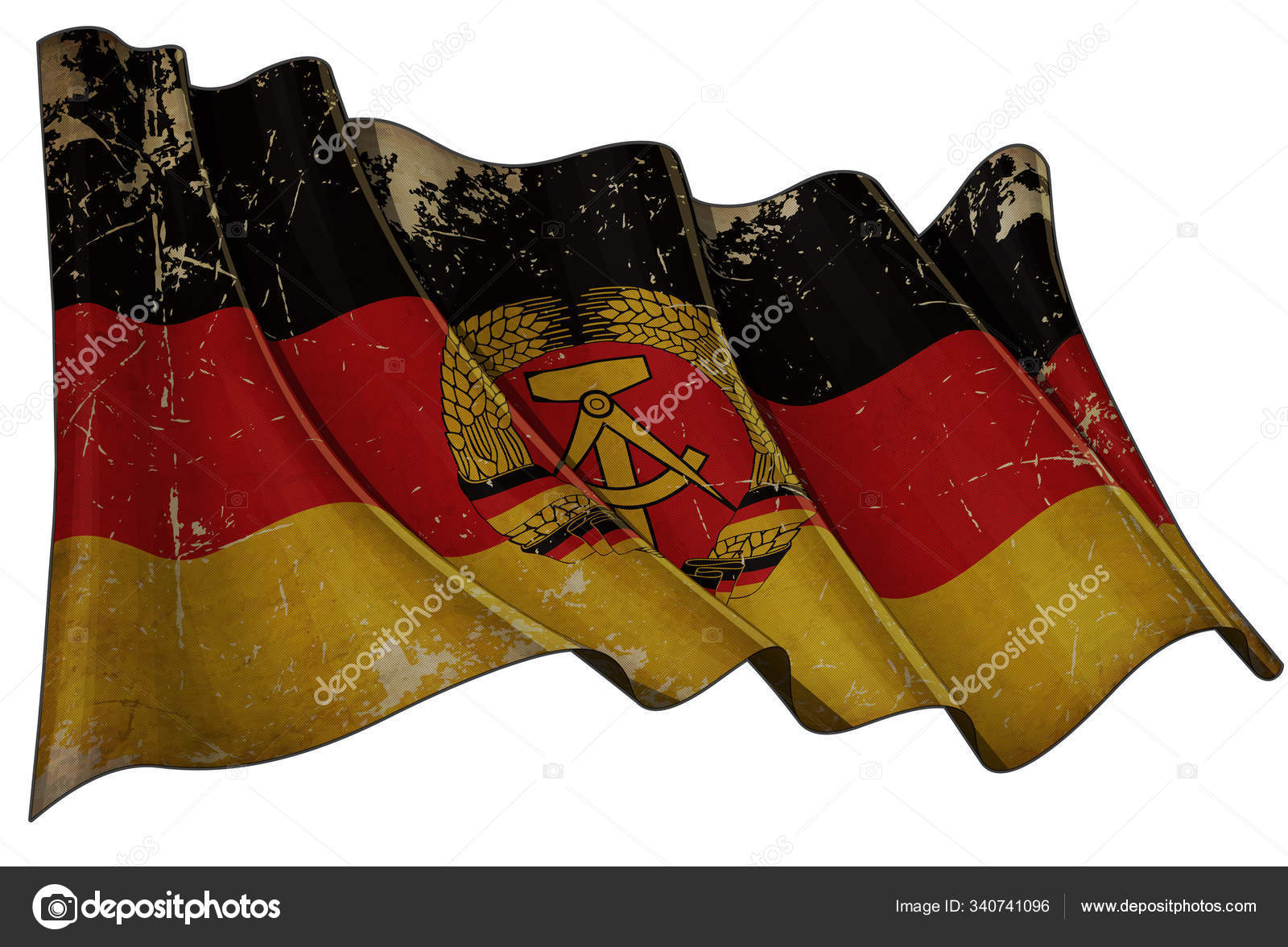 East Germany Flag Old Paper — Stock Photo © PantherMediaSeller #340741096