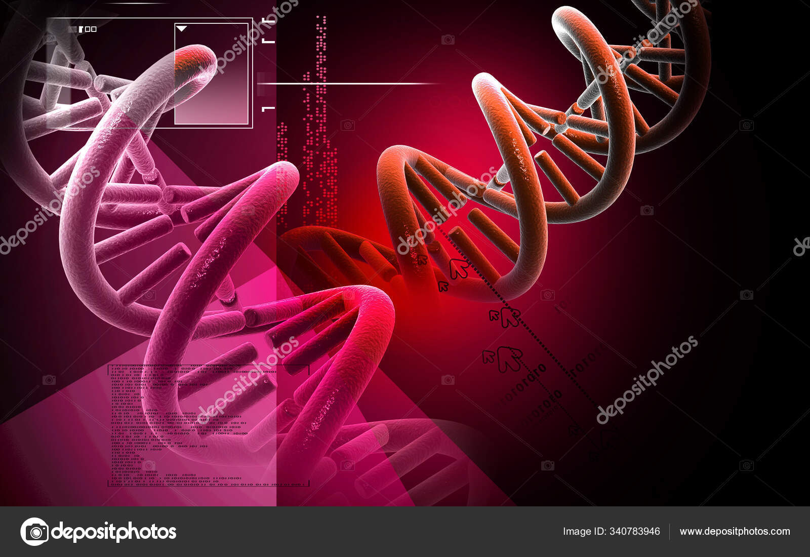 Digital Illustration Dna Structure Colour Background Stock Photo by ...