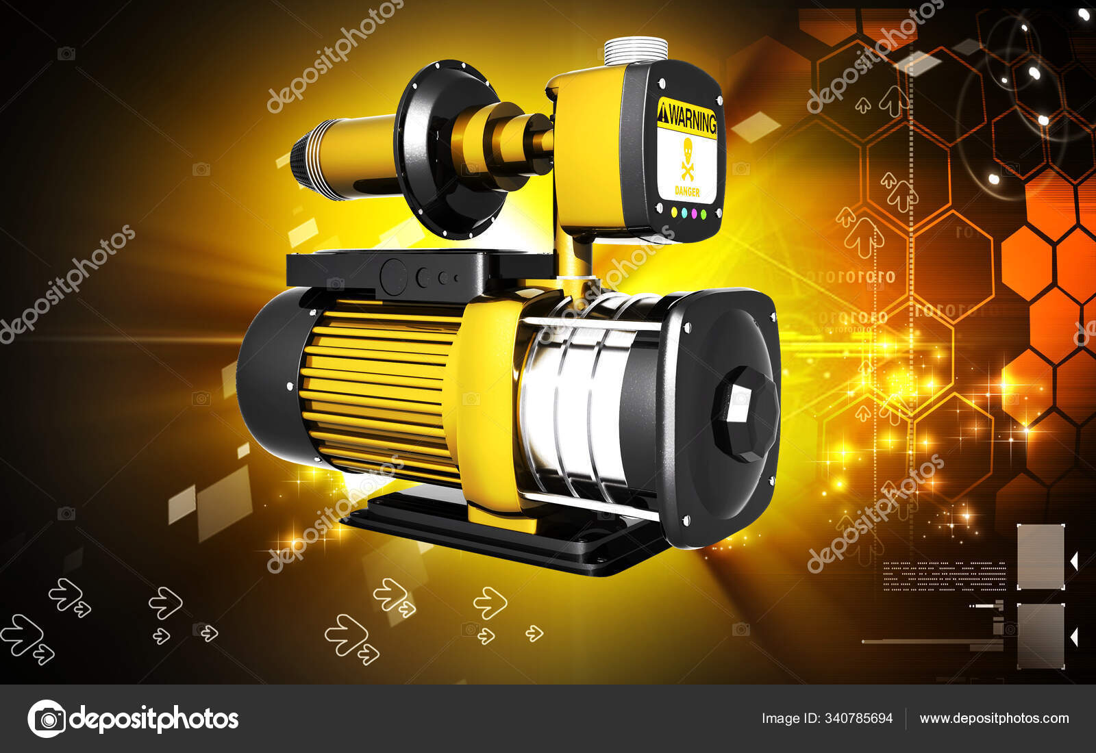 Digital Illustration Pressure Pump Colour Background — Stock Photo ...