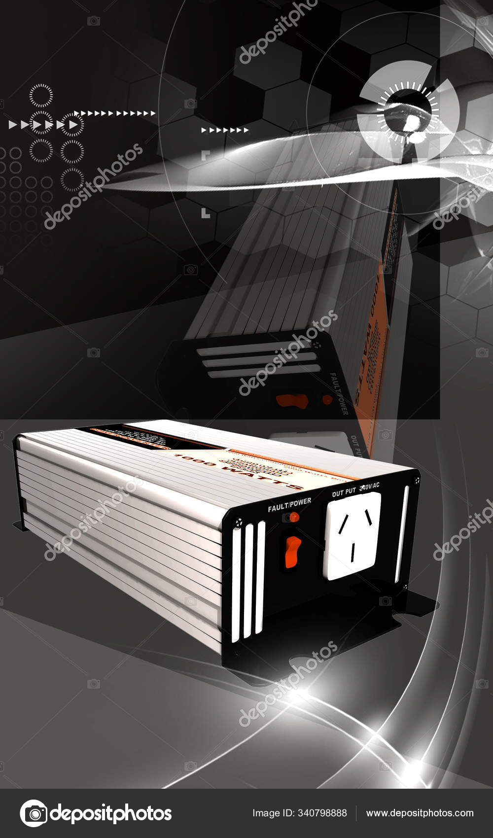 Digital Illustration Inverter Colour Background Stock Photo by ...