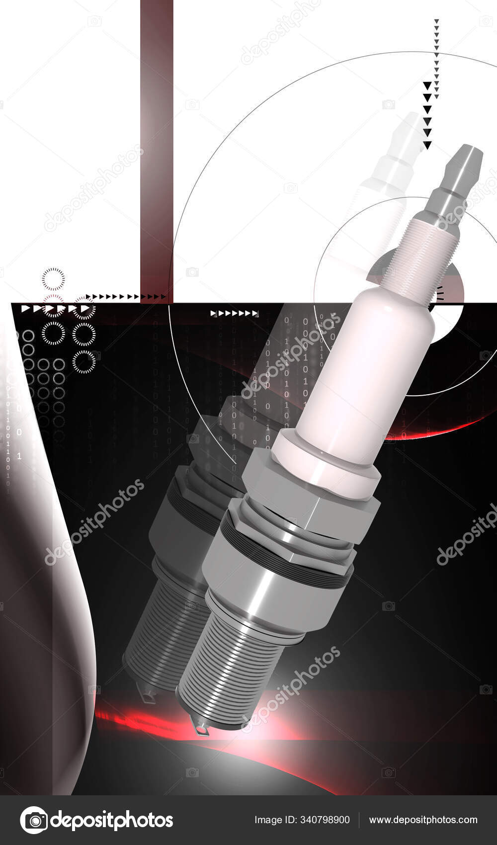 Digital Illustration Spark Plug Colour Background Stock Photo by ...