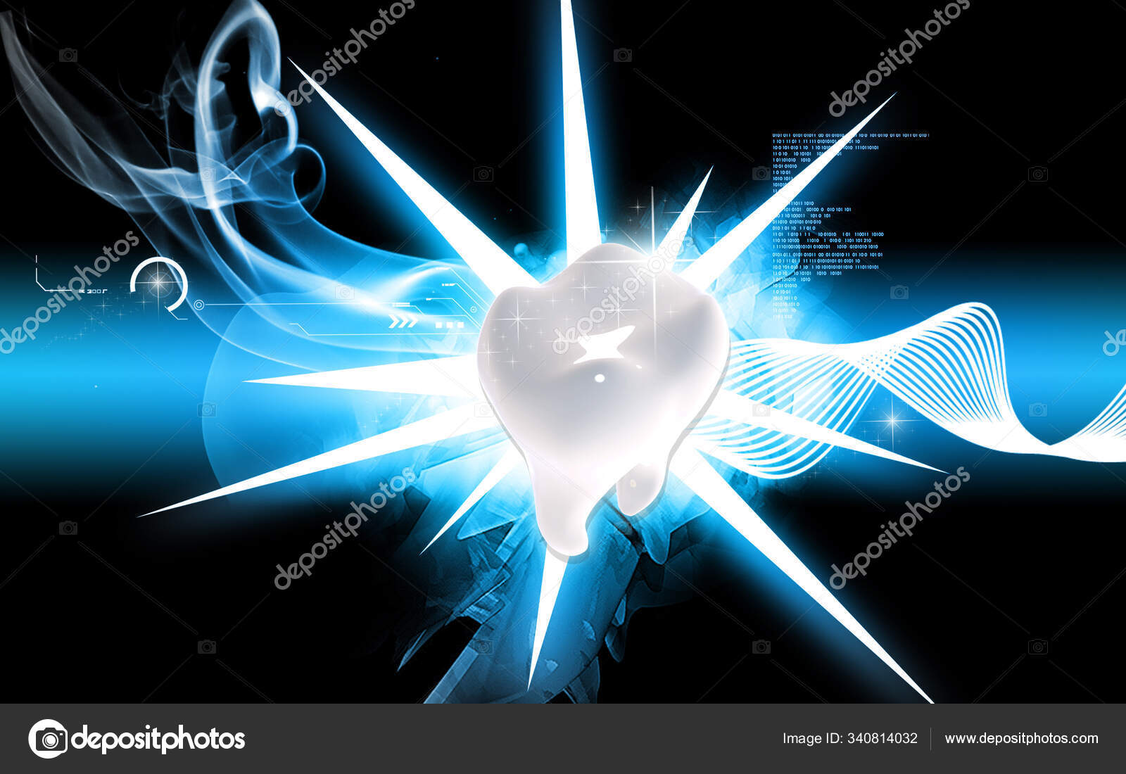 Digital Illustration Teeth Colour Background — Stock Photo ...