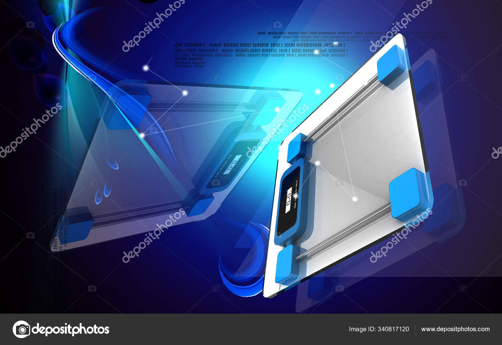 Digital Illustration Weight Scale Colour Background Stock Photo by ...